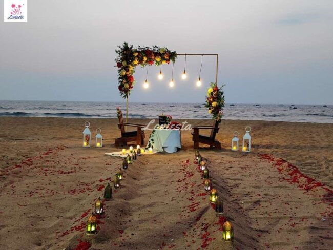 Graceful Candlelight Dinner At Beach In Goa - Loviesta.com